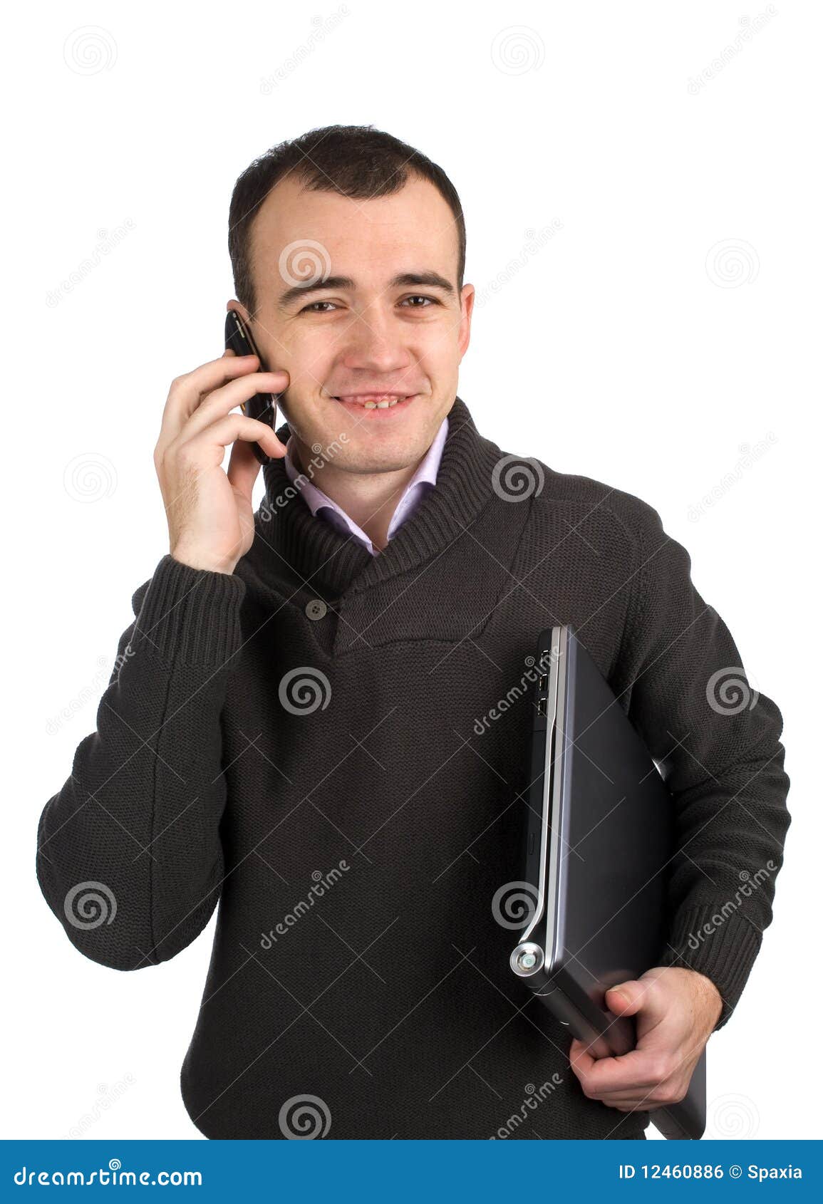 Man Calling on a Mobile Phone Stock Photo - Image of copy, casual: 12460886