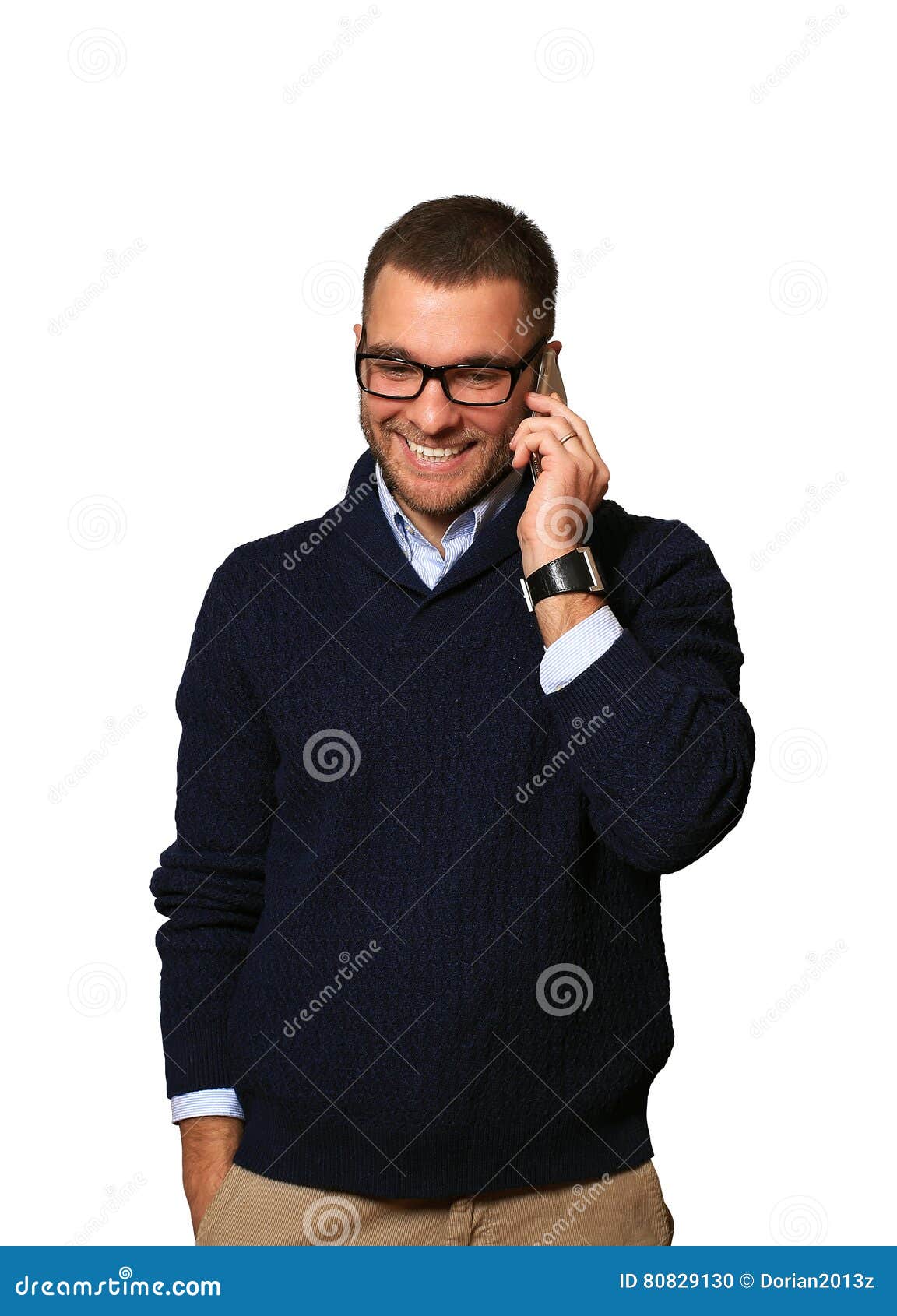Man Calling on Mobile Phone Stock Photo - Image of call, news: 80829130