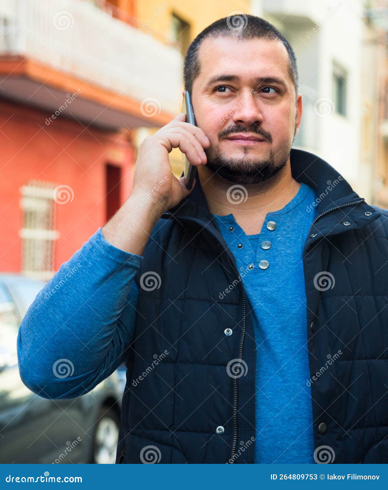Man calling on phone stock image. Image of male, closeup - 264809753