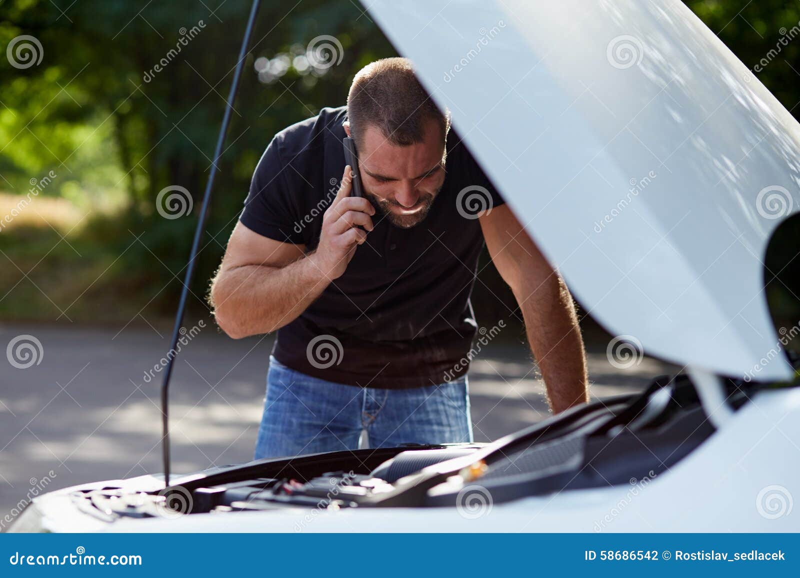 Man Calling Someone for Help Stock Photo - Image of problem, assistance ...