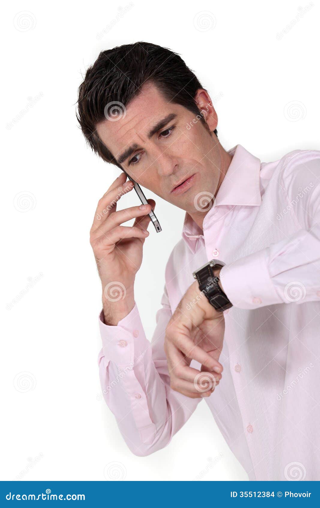 Man calling in to work stock photo. Image of knitted - 35512384