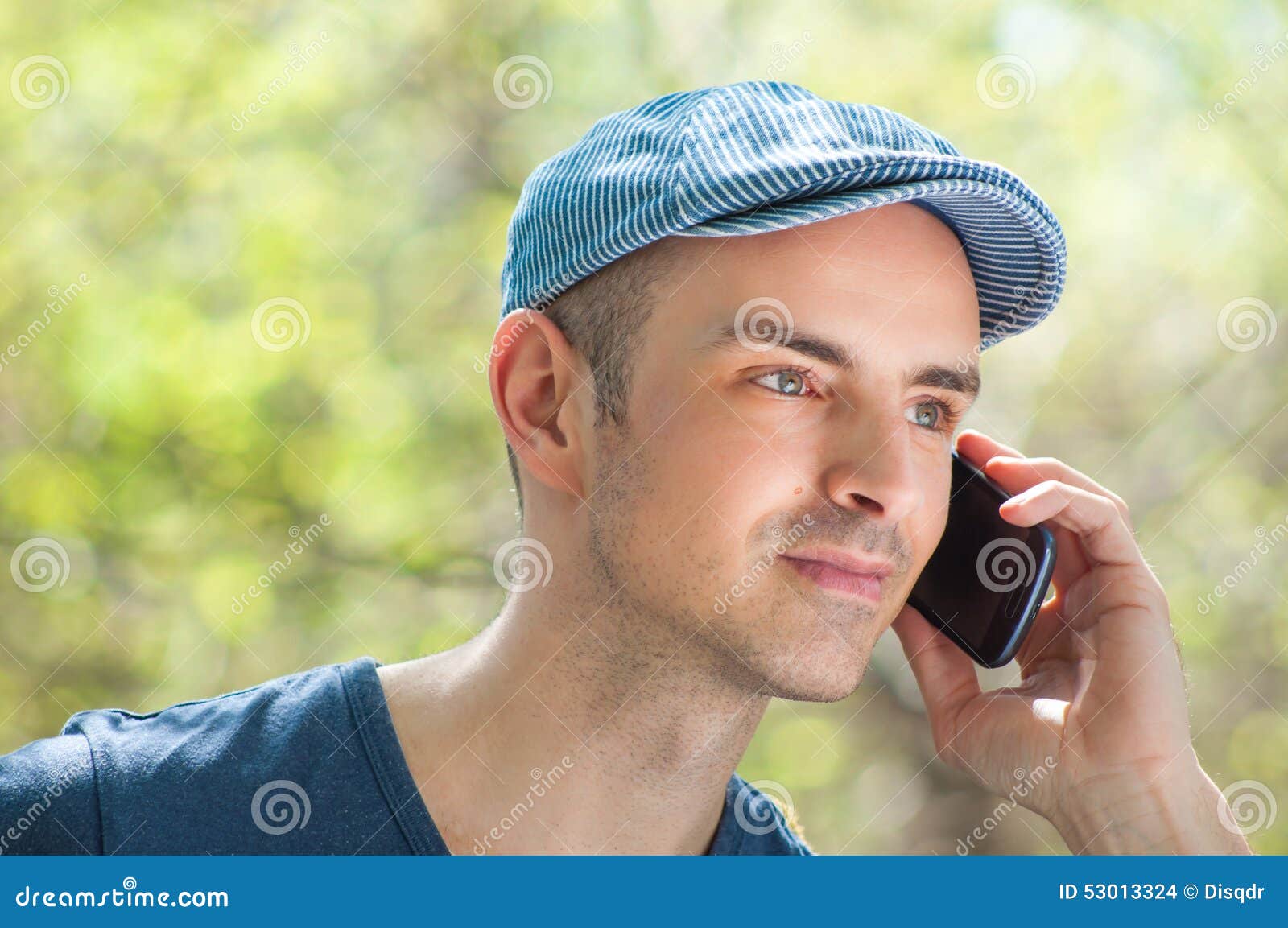 Man Calling Using Smartphone Outdoor Stock Photo - Image of busy ...