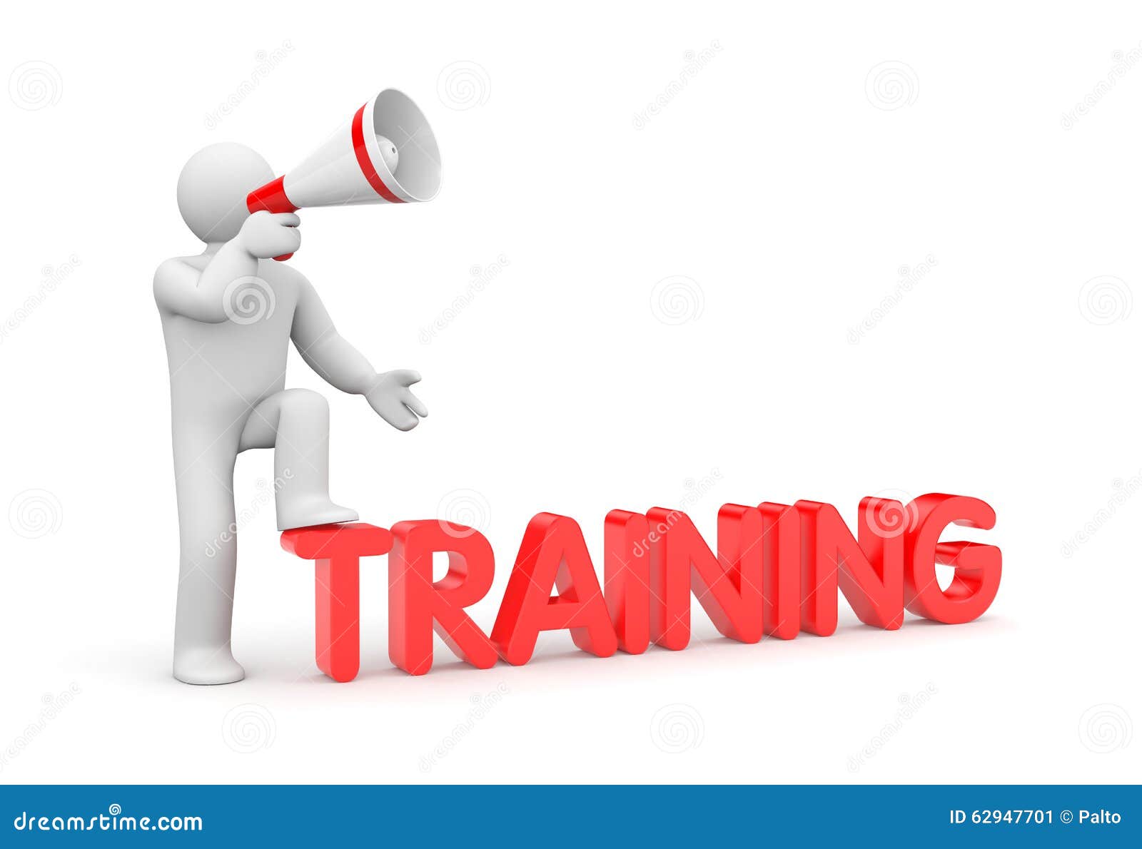 Man calls for training stock illustration. Illustration of learning ...