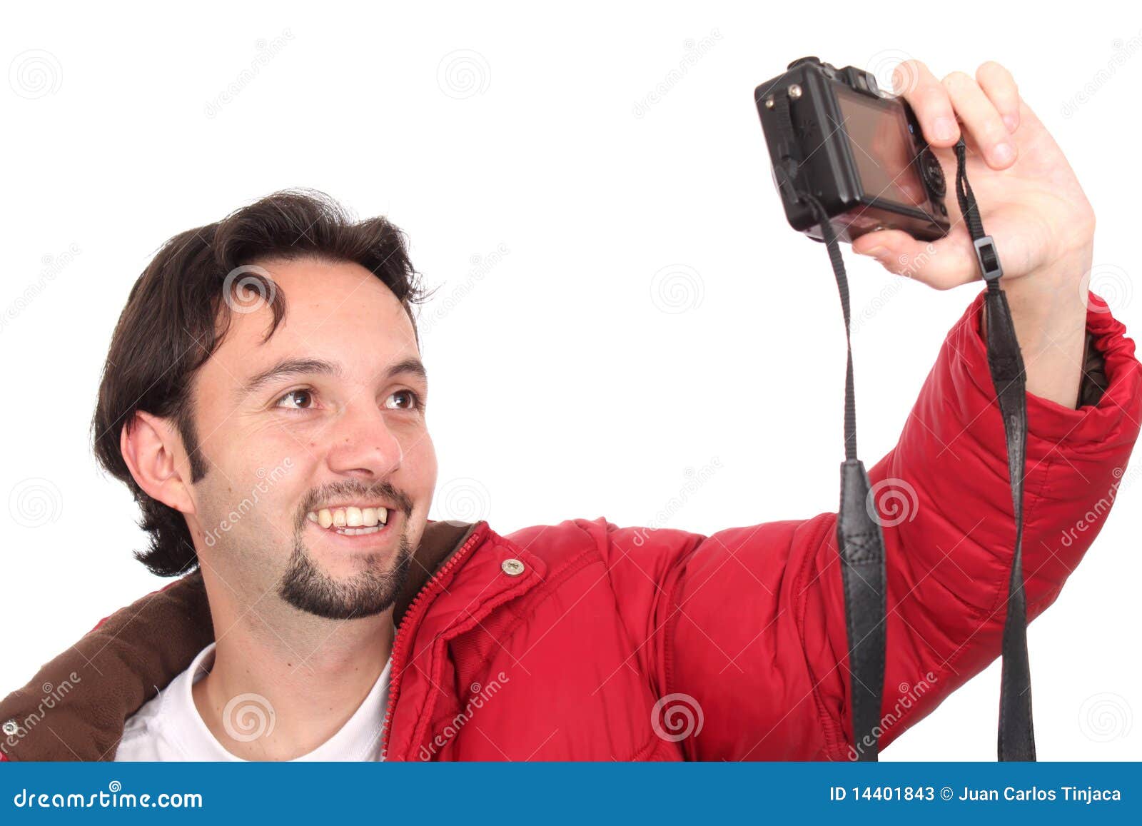 Man with a camera stock image. Image of face, shot, front - 14401843