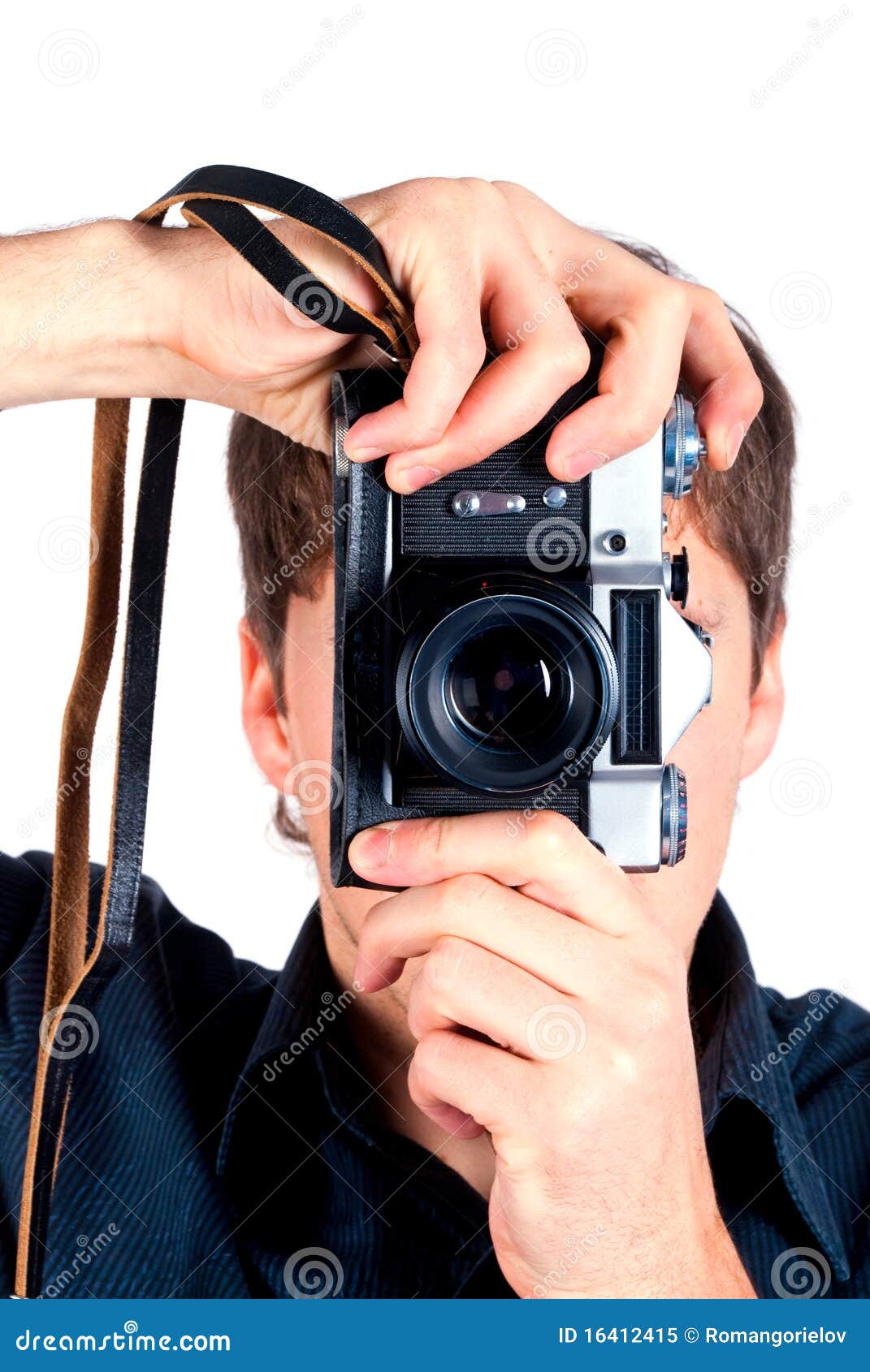 Man with a camera stock image. Image of person, horizontal - 16412415