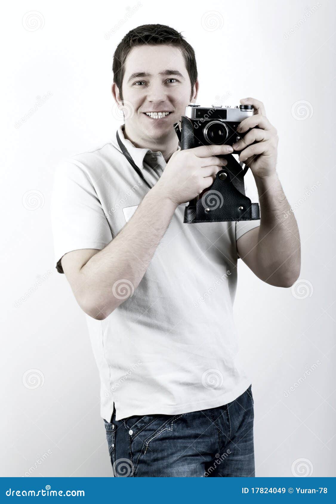 Man with camera. stock image. Image of retro, look, photojournalist ...