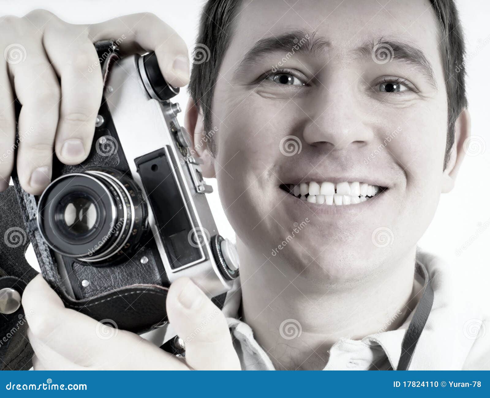 Man with camera. stock photo. Image of portrait, photocamera - 17824110