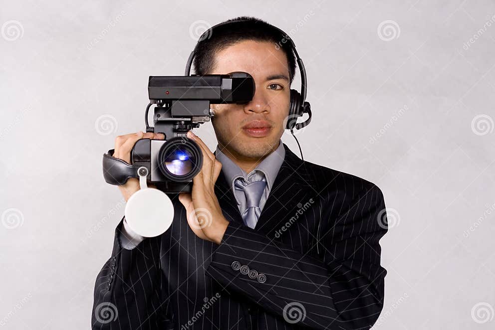 Man with camera stock image. Image of dvcam, cinema, camera - 2163927