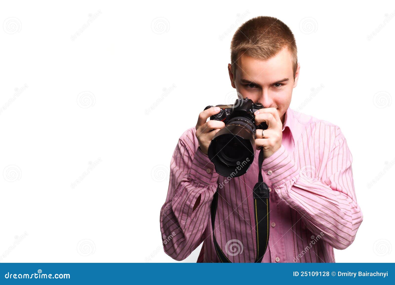 Man with camera stock photo. Image of shirt, handsome - 25109128