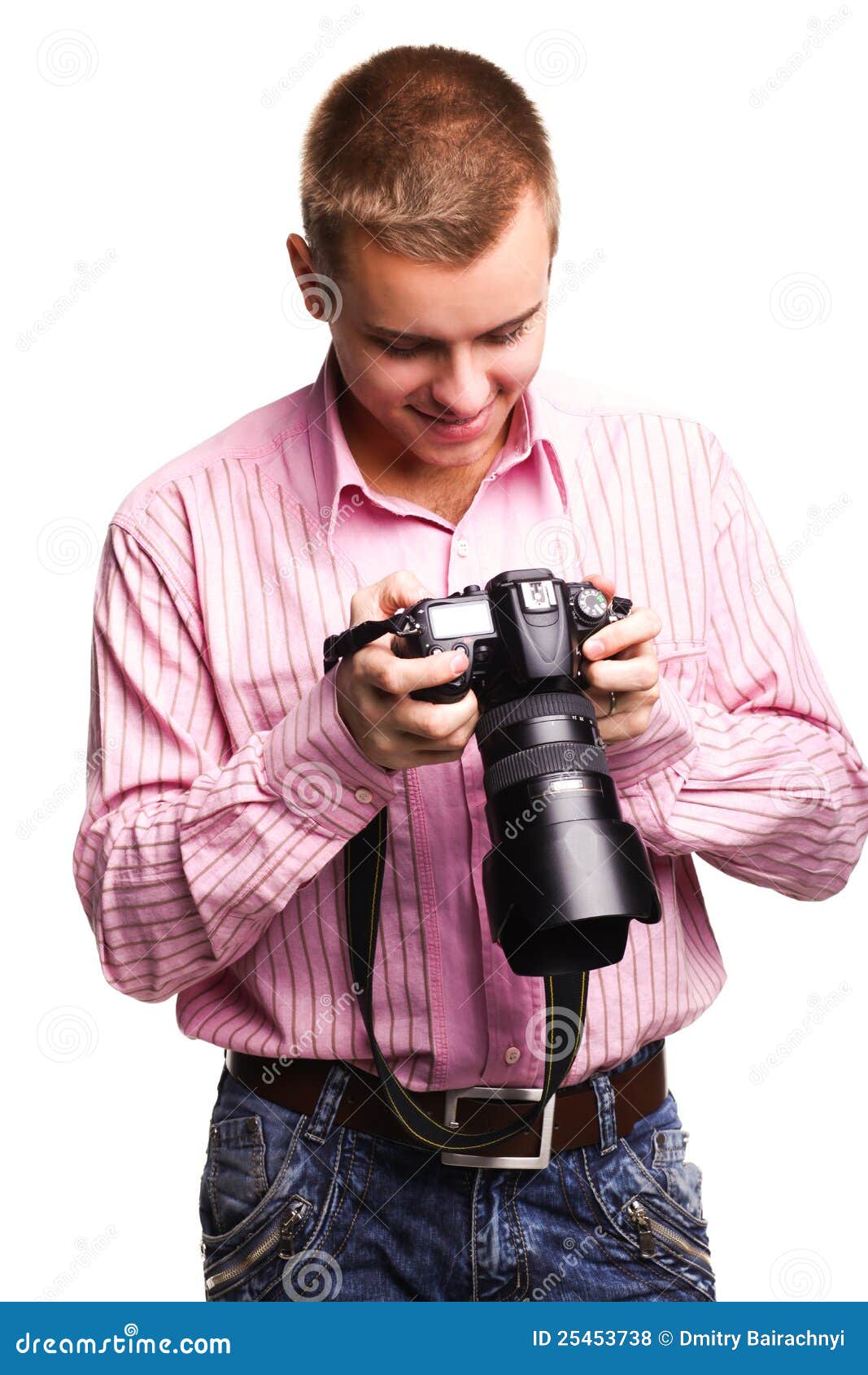 Man with camera stock photo. Image of handsome, background - 25453738