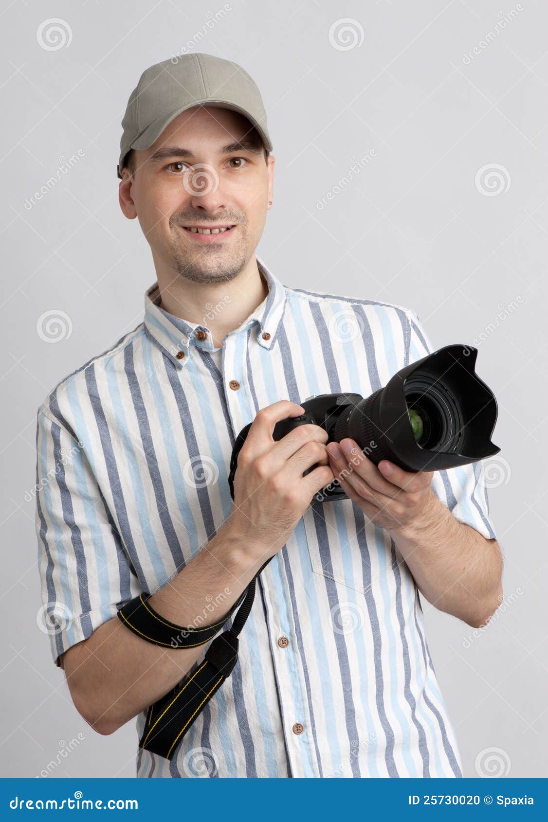 Man with camera stock photo. Image of journalist, lifestyle - 25730020