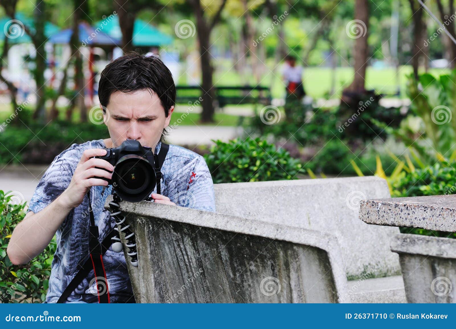 Man with camera. stock photo. Image of male, camera, photographer ...