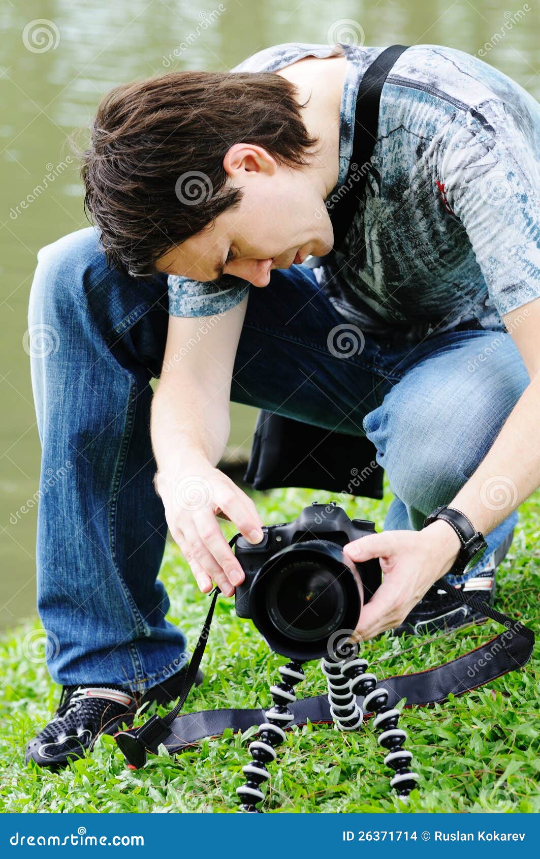 Man with camera. stock photo. Image of male, photographic - 26371714