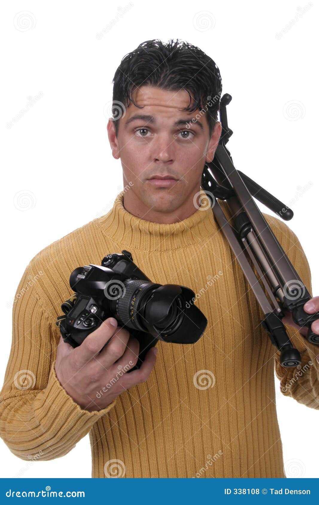 Man with camera stock photo. Image of lens, camera, snap - 338108