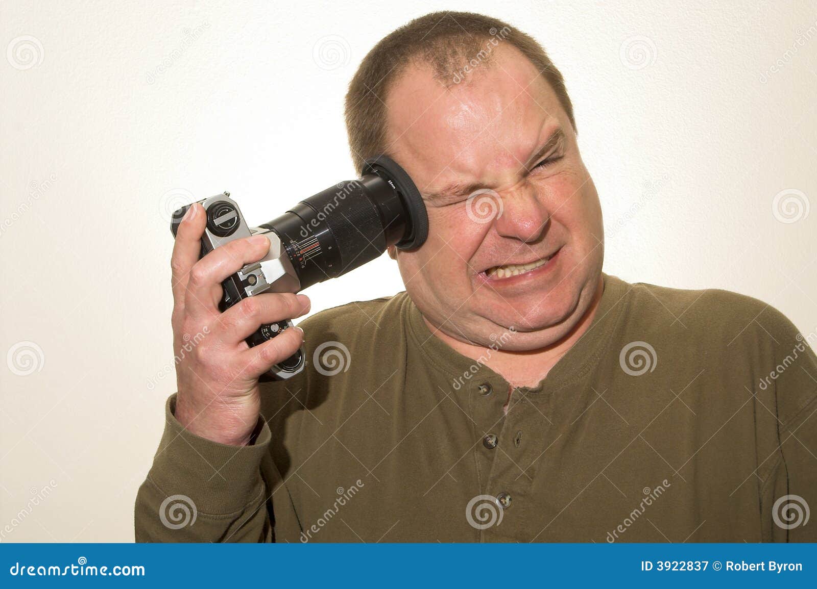 Man with camera stock image. Image of caucasian, stressed - 3922837