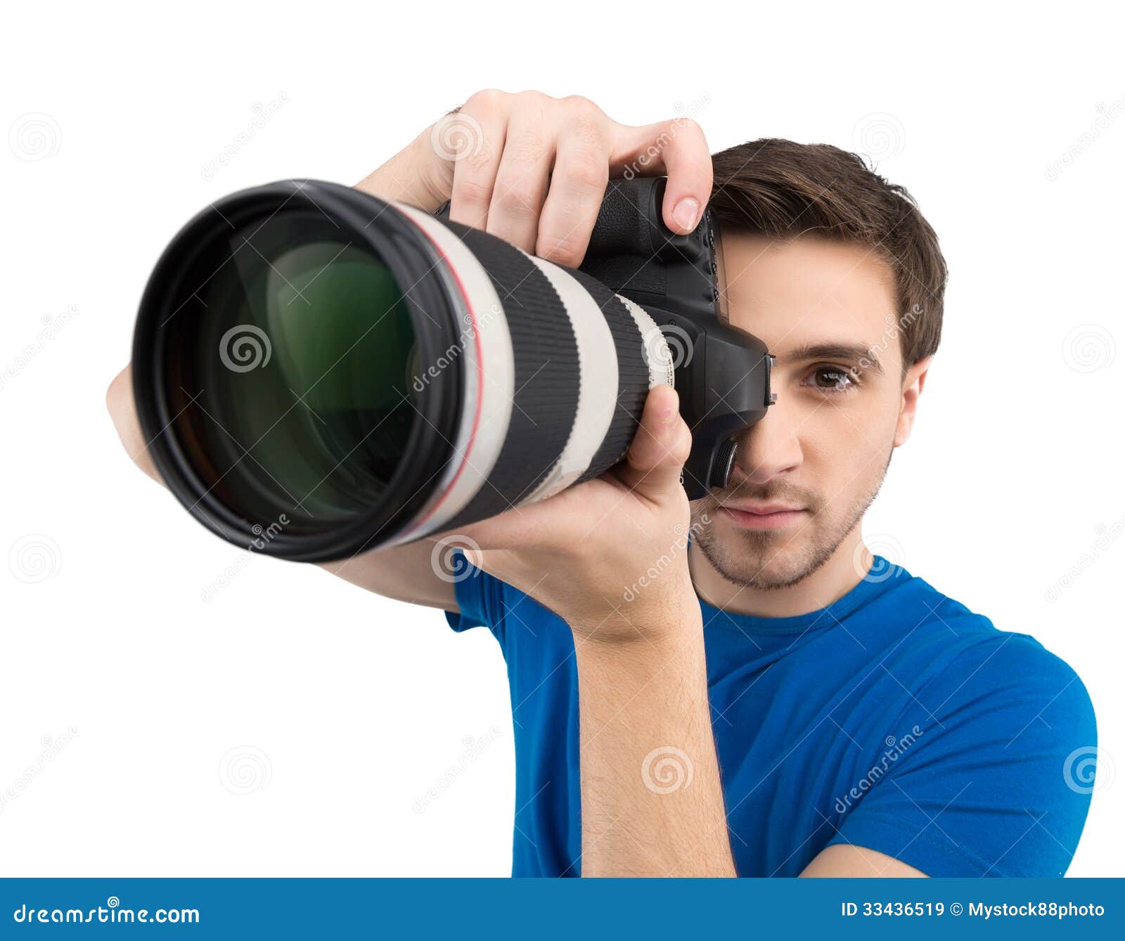 Man with camera. stock image. Image of photographic, adult - 33436519