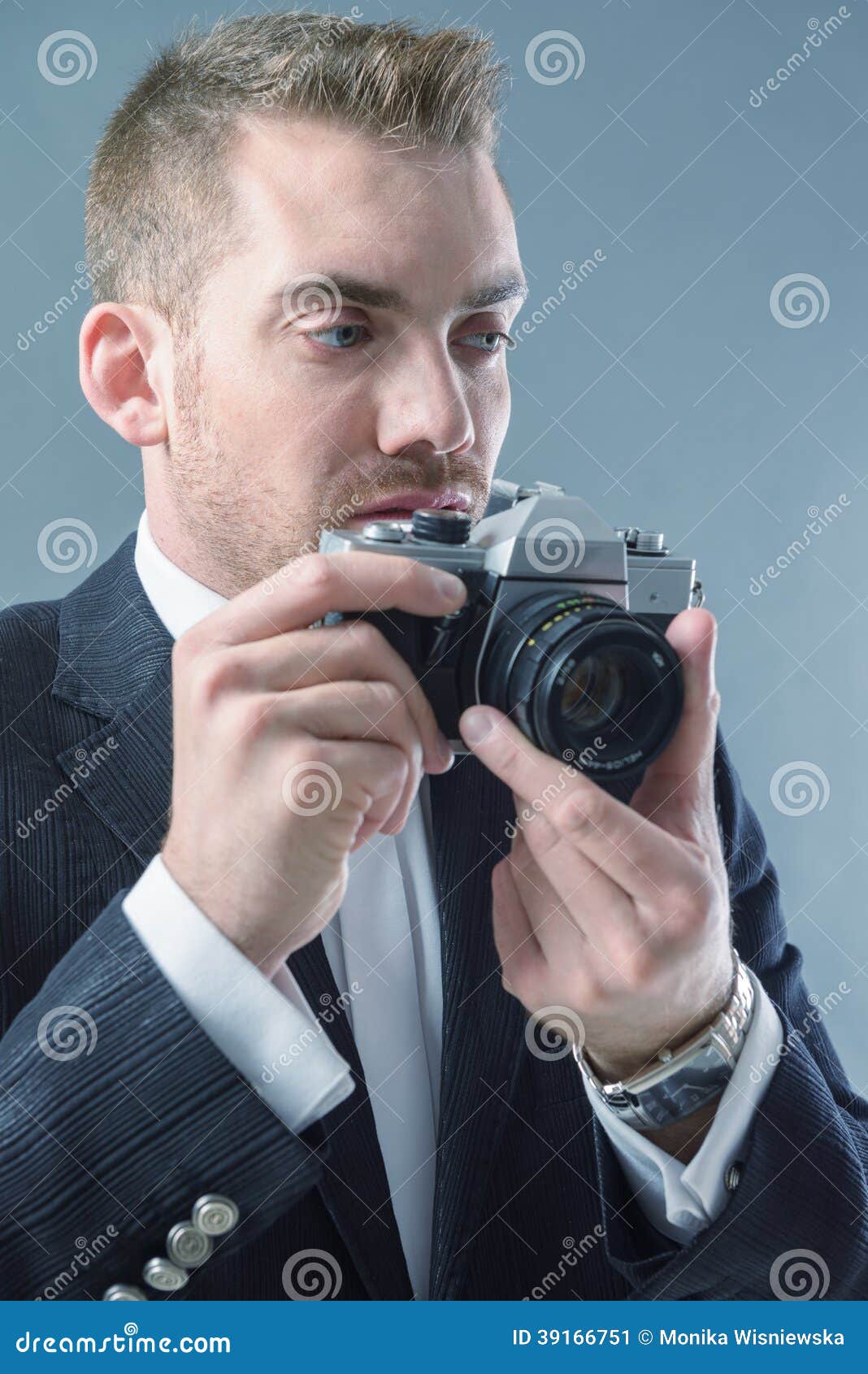 Man with camera stock image. Image of confident, hipster - 39166751