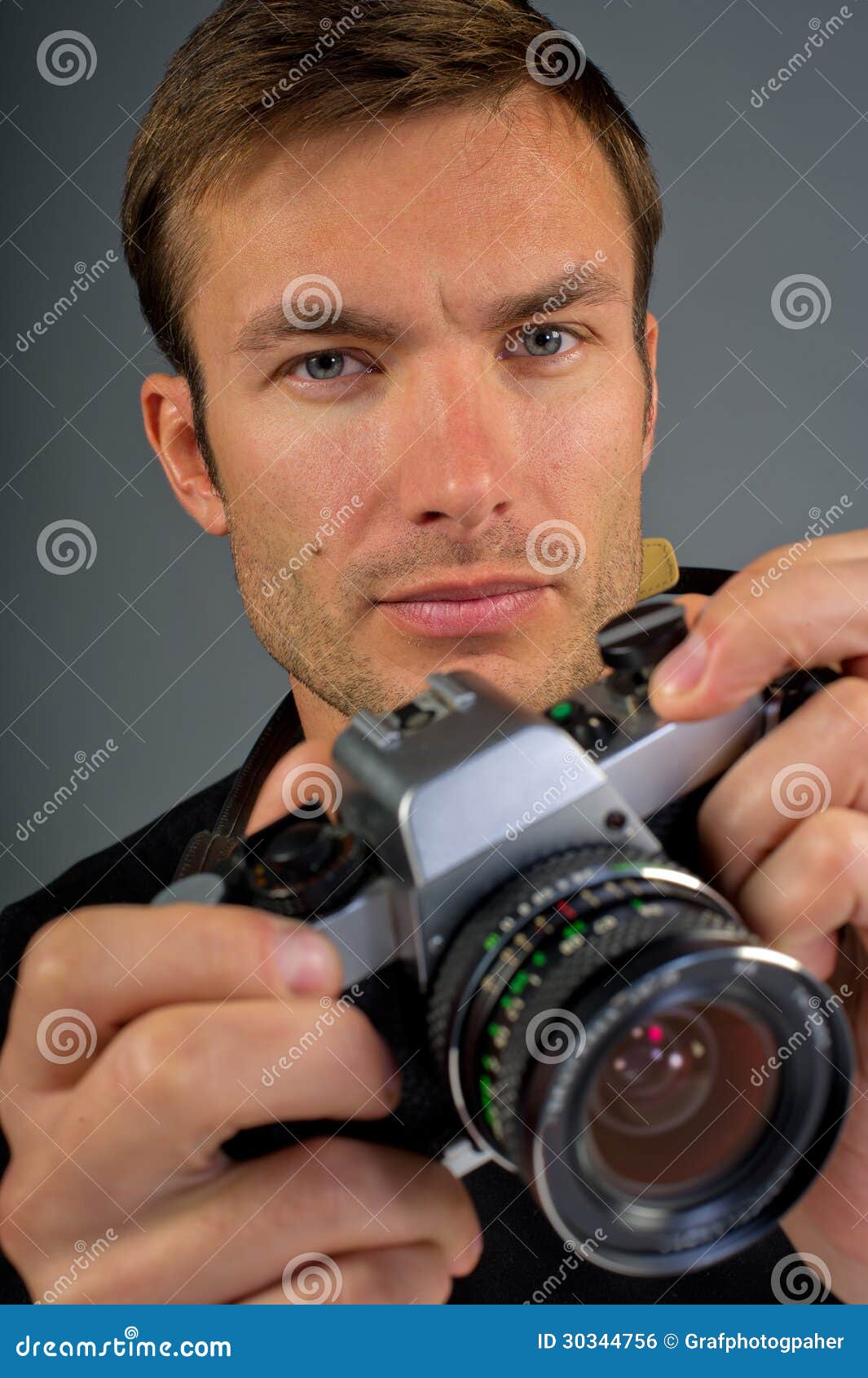 Man with the camera stock photo. Image of face, portrait - 30344756