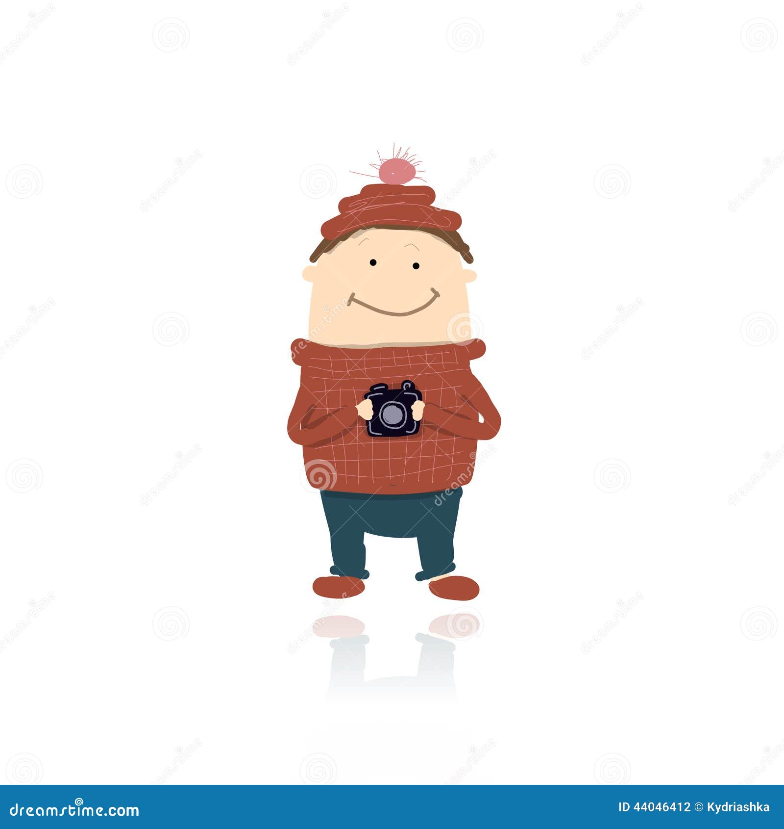Man with Camera, Sketch for Your Design Stock Vector - Illustration of ...
