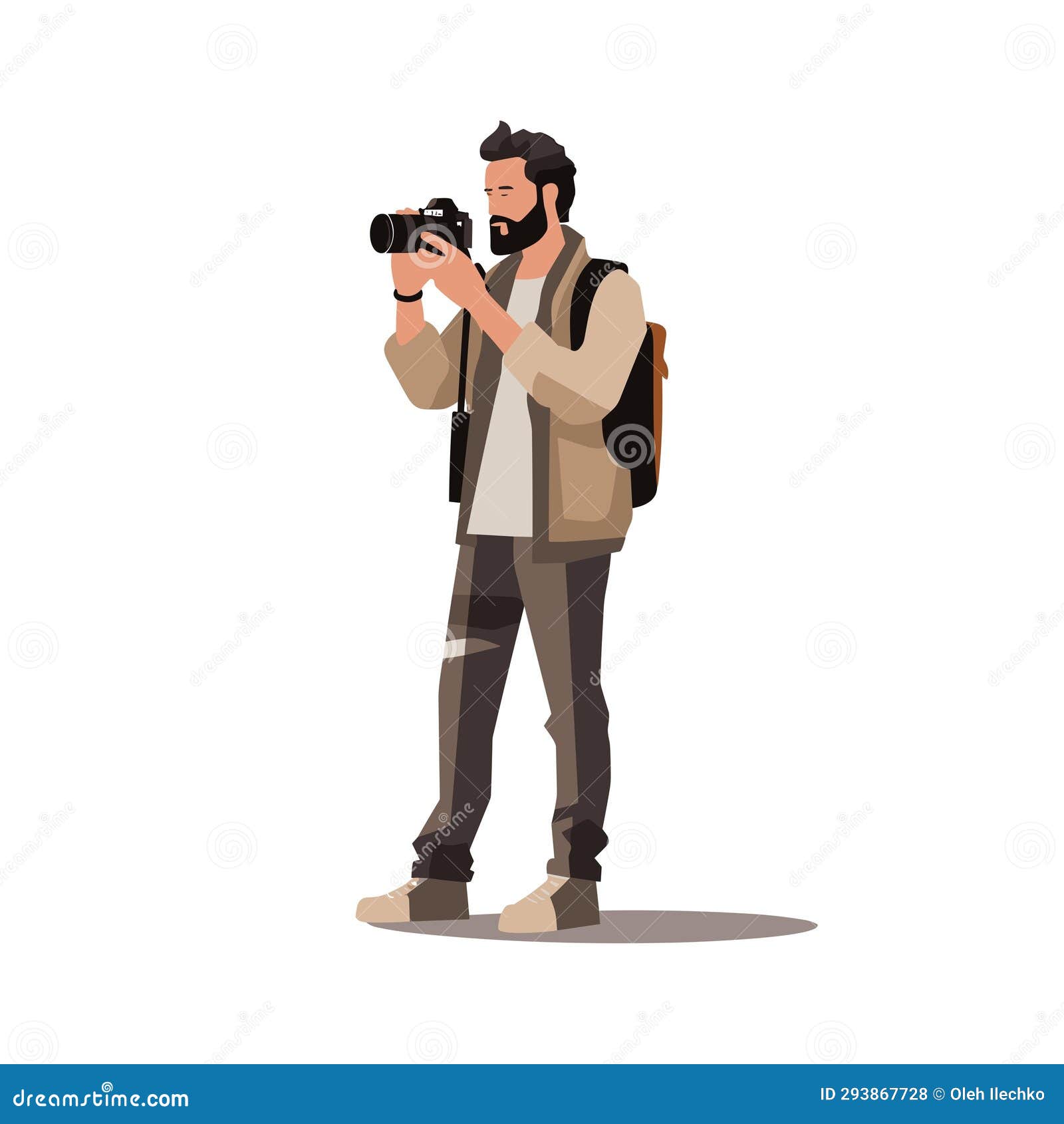 Man with Camera Vector Flat Minimalistic Isolated Illustration Stock ...