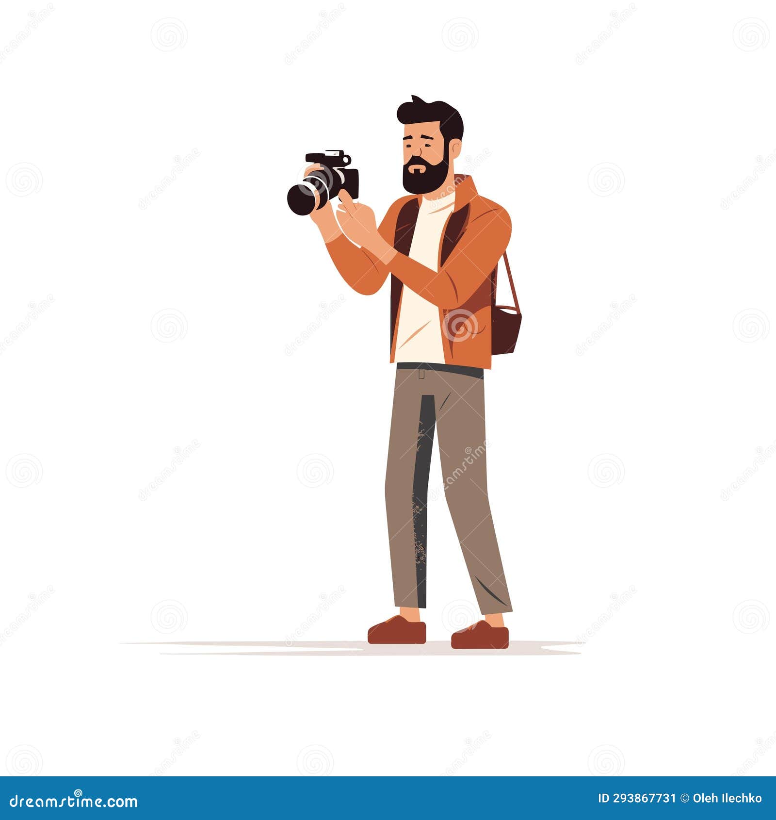 Man with Camera Vector Flat Minimalistic Isolated Illustration Stock ...