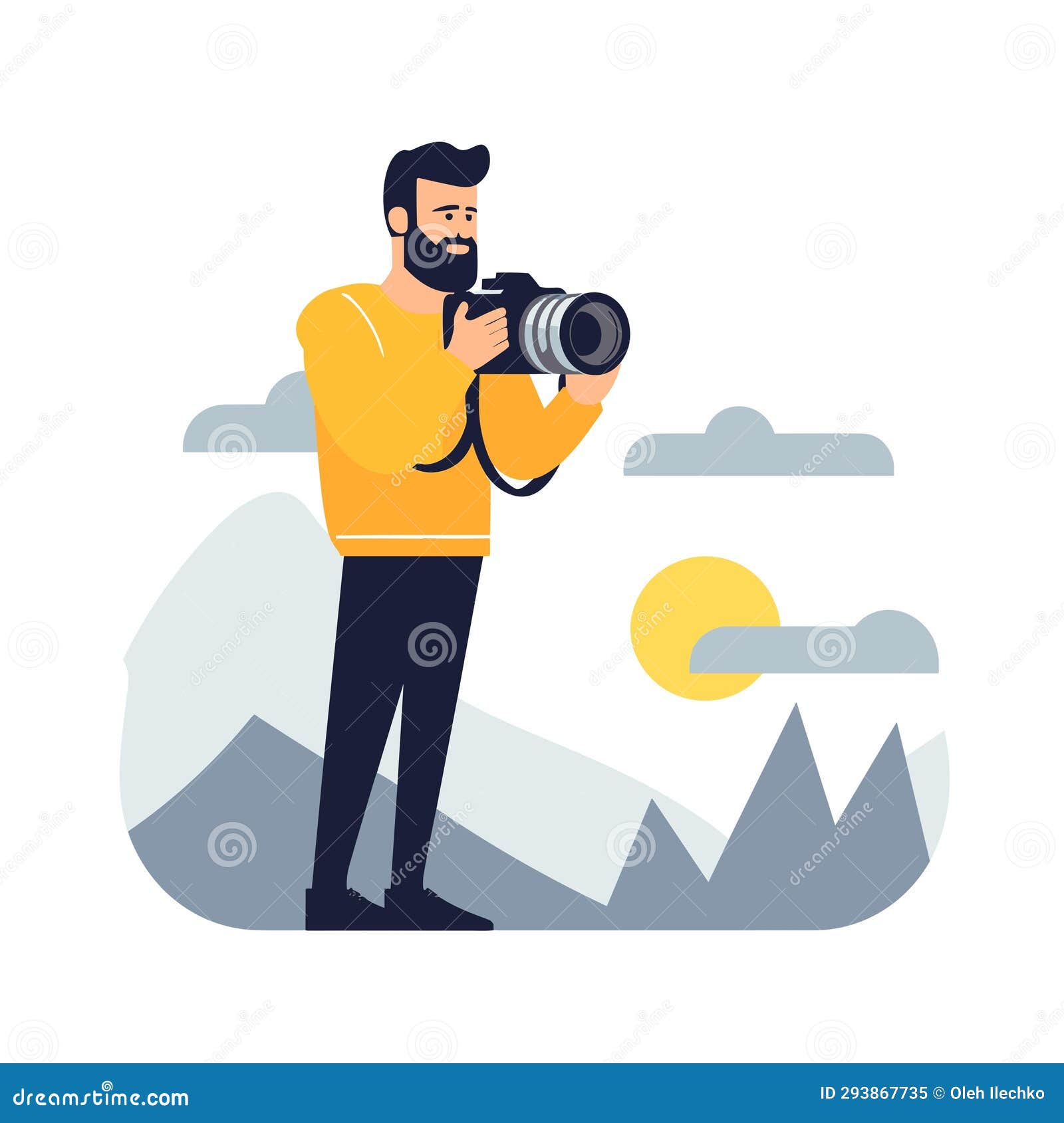Man with Camera Vector Flat Minimalistic Isolated Illustration Stock ...