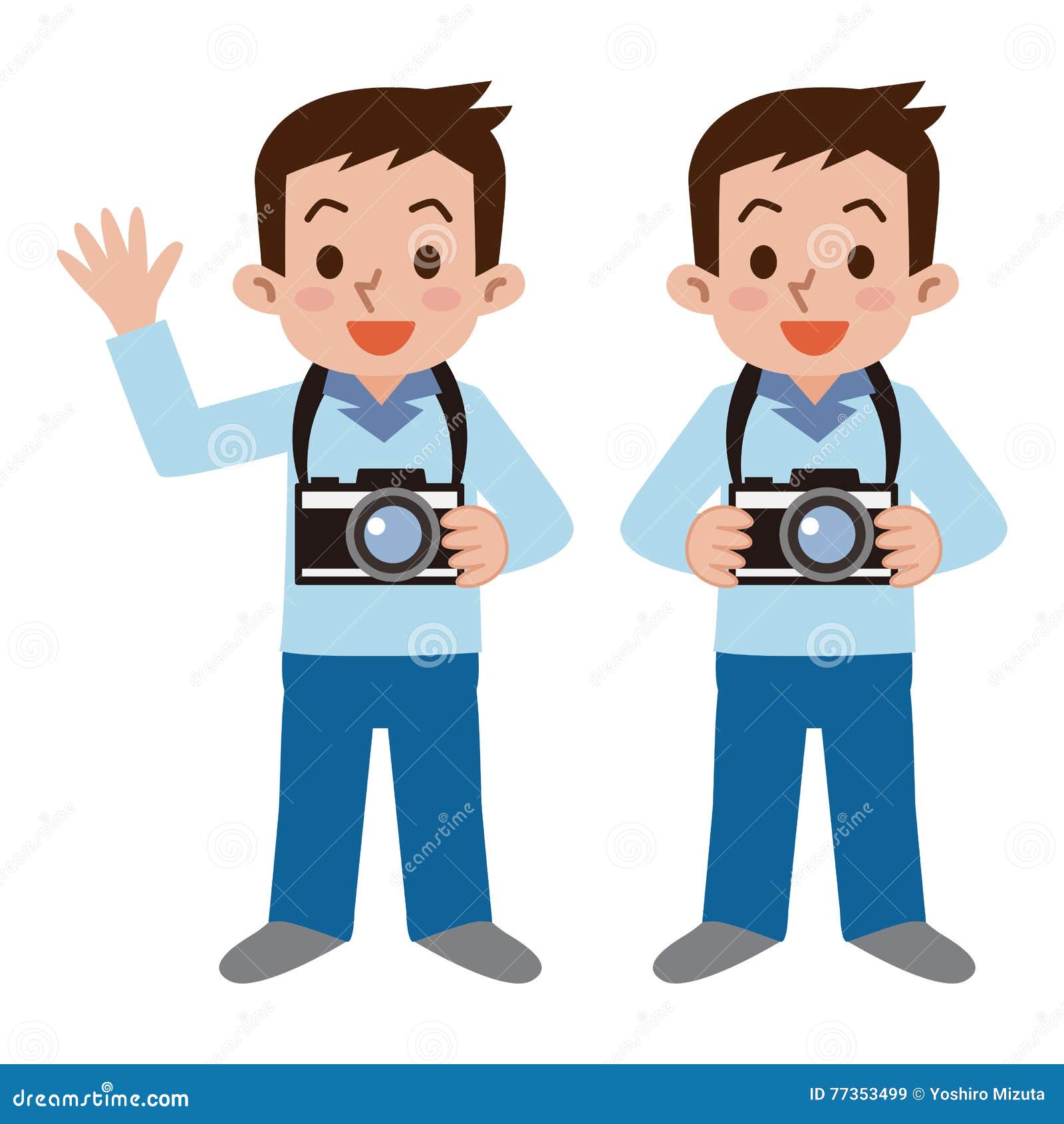 Man with a camera stock vector. Illustration of caucasian - 77353499
