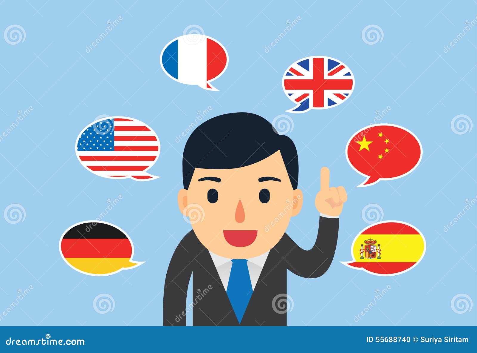 Man Can Speaking Multilingual Stock Vector - Illustration of speak ...