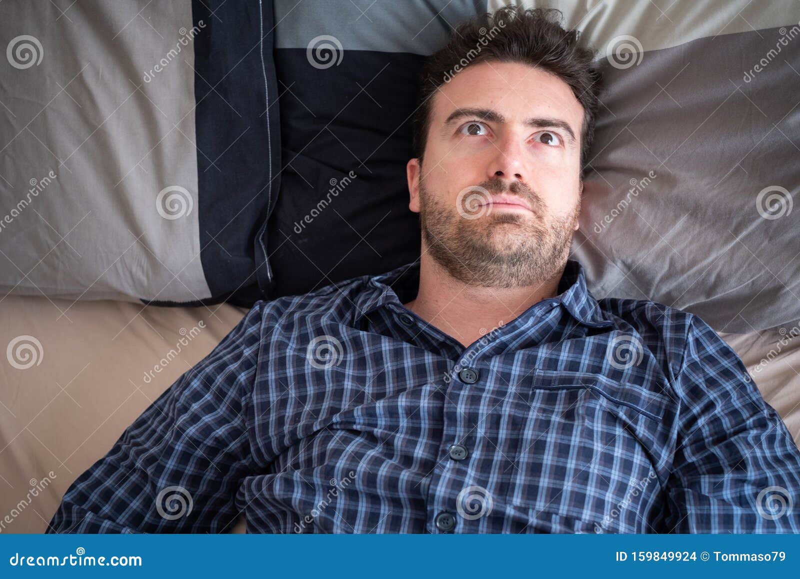Man Having Problem Sleeping in His Bed Stock Photo - Image of napping ...