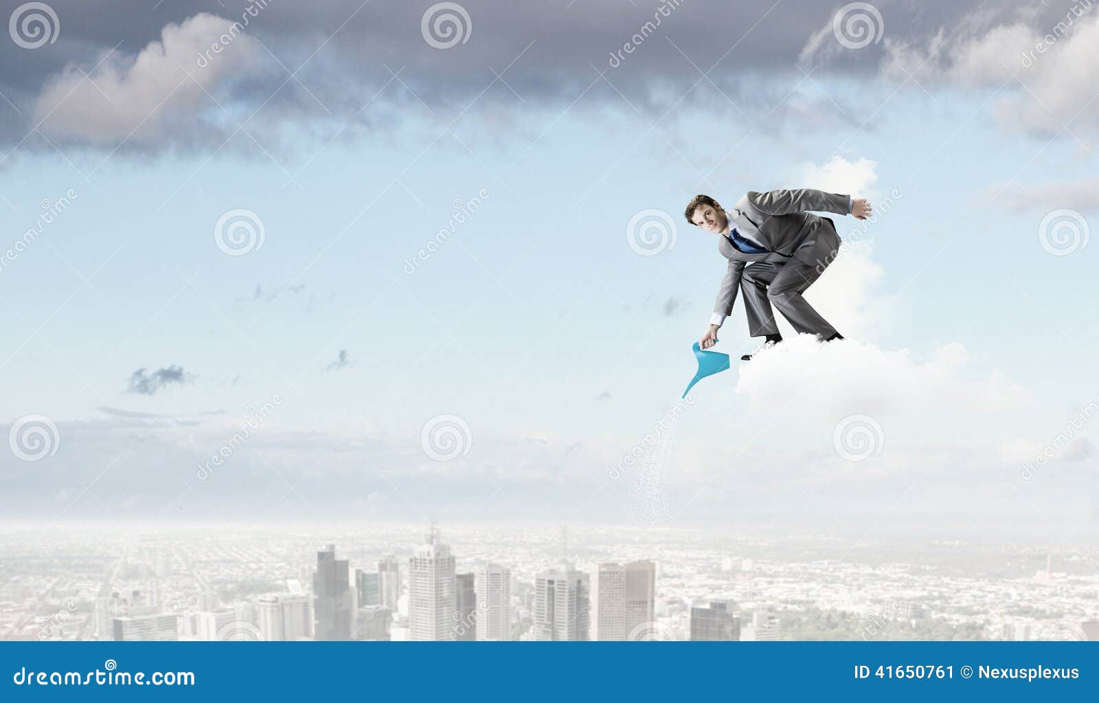 Man with can stock image. Image of pouring, invest, nourishing - 41650761