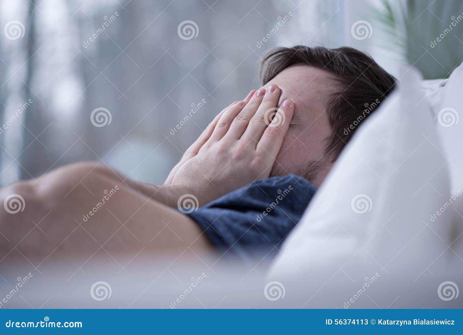 Man that Cannot Fall Asleep Stock Image - Image of terror, anxious ...
