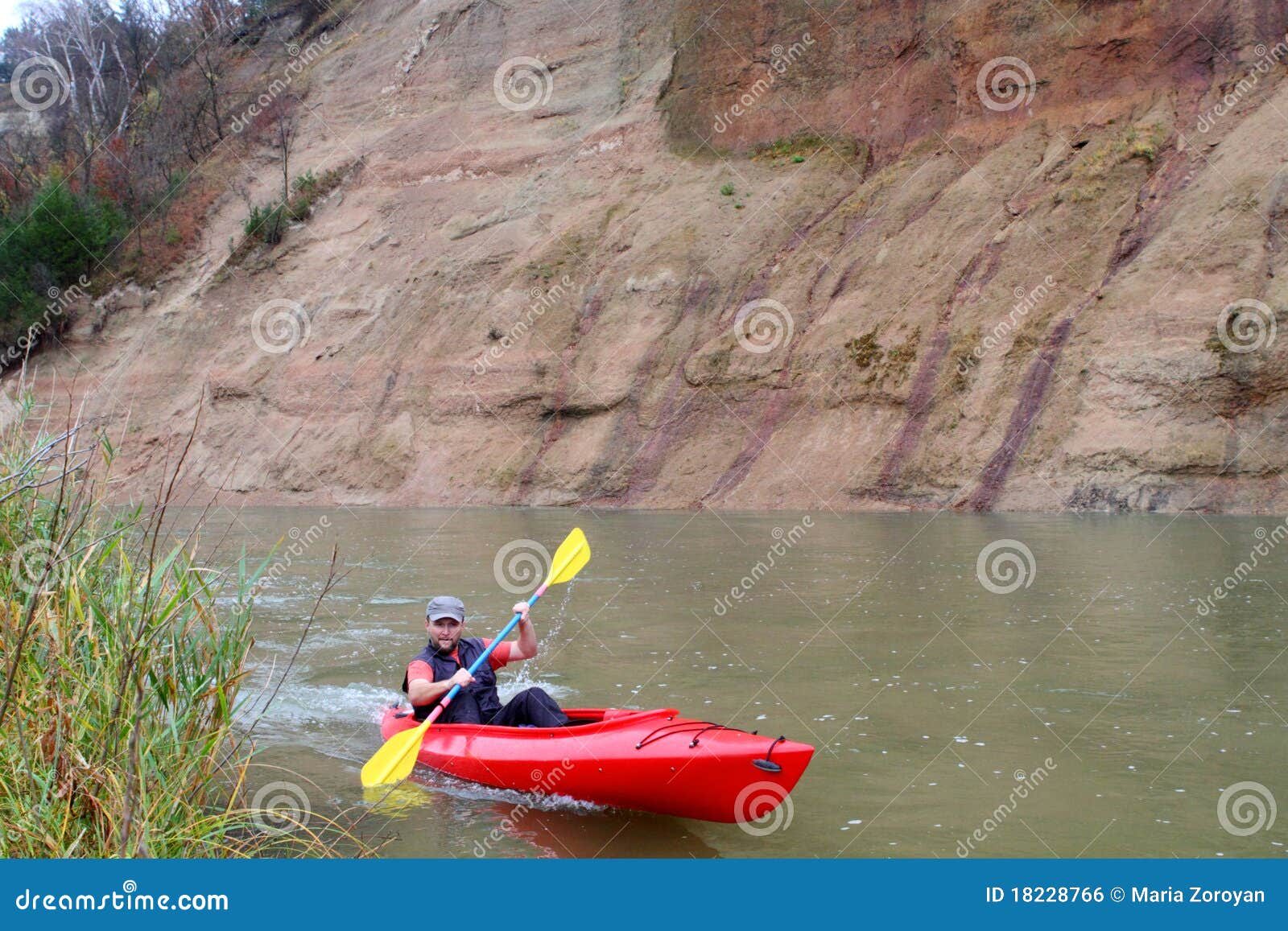 Man canoeing stock photo. Image of landscape, mountain - 18228766