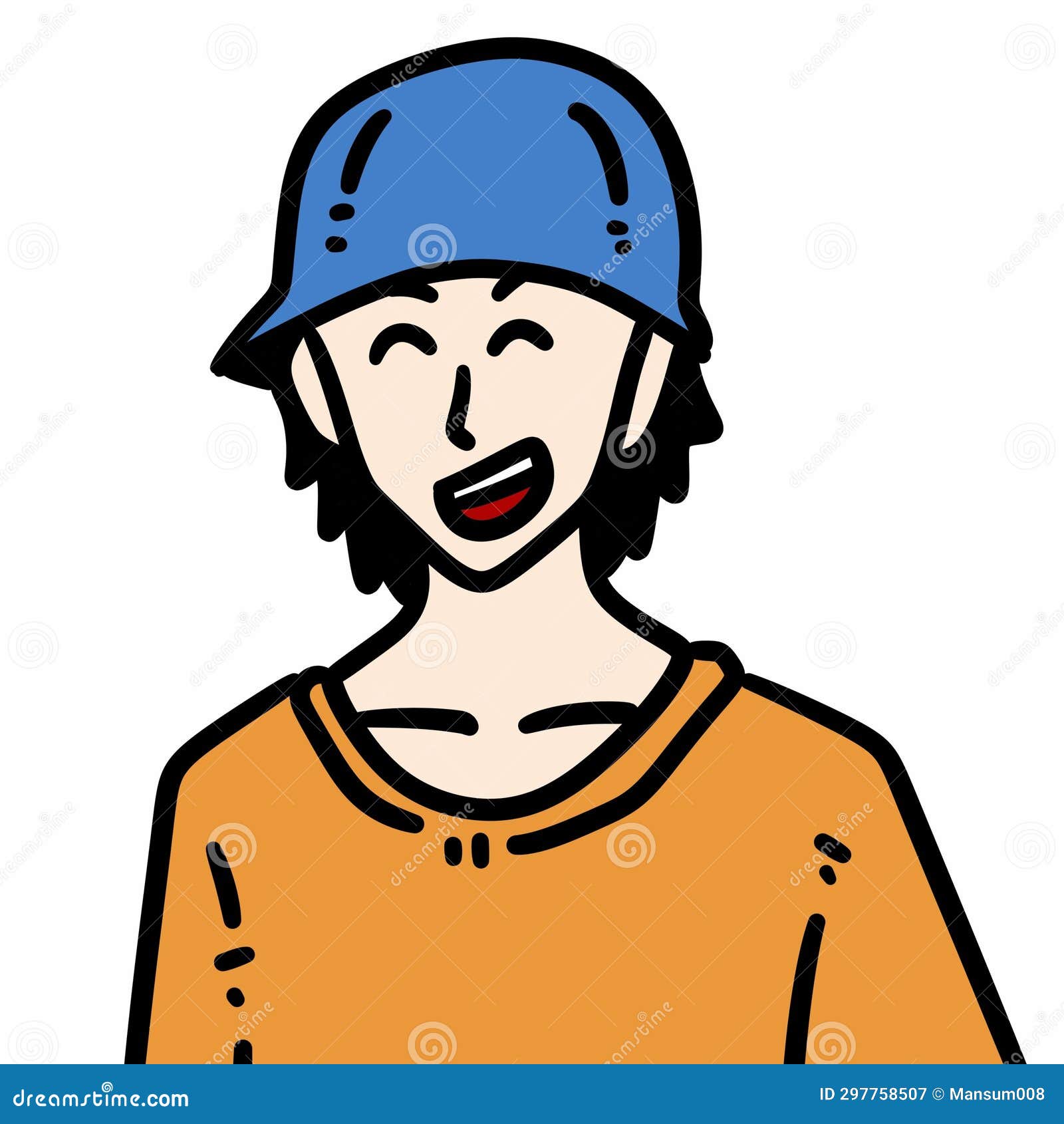 Man with Cap Cartoon Illustration Stock Illustration - Illustration of ...