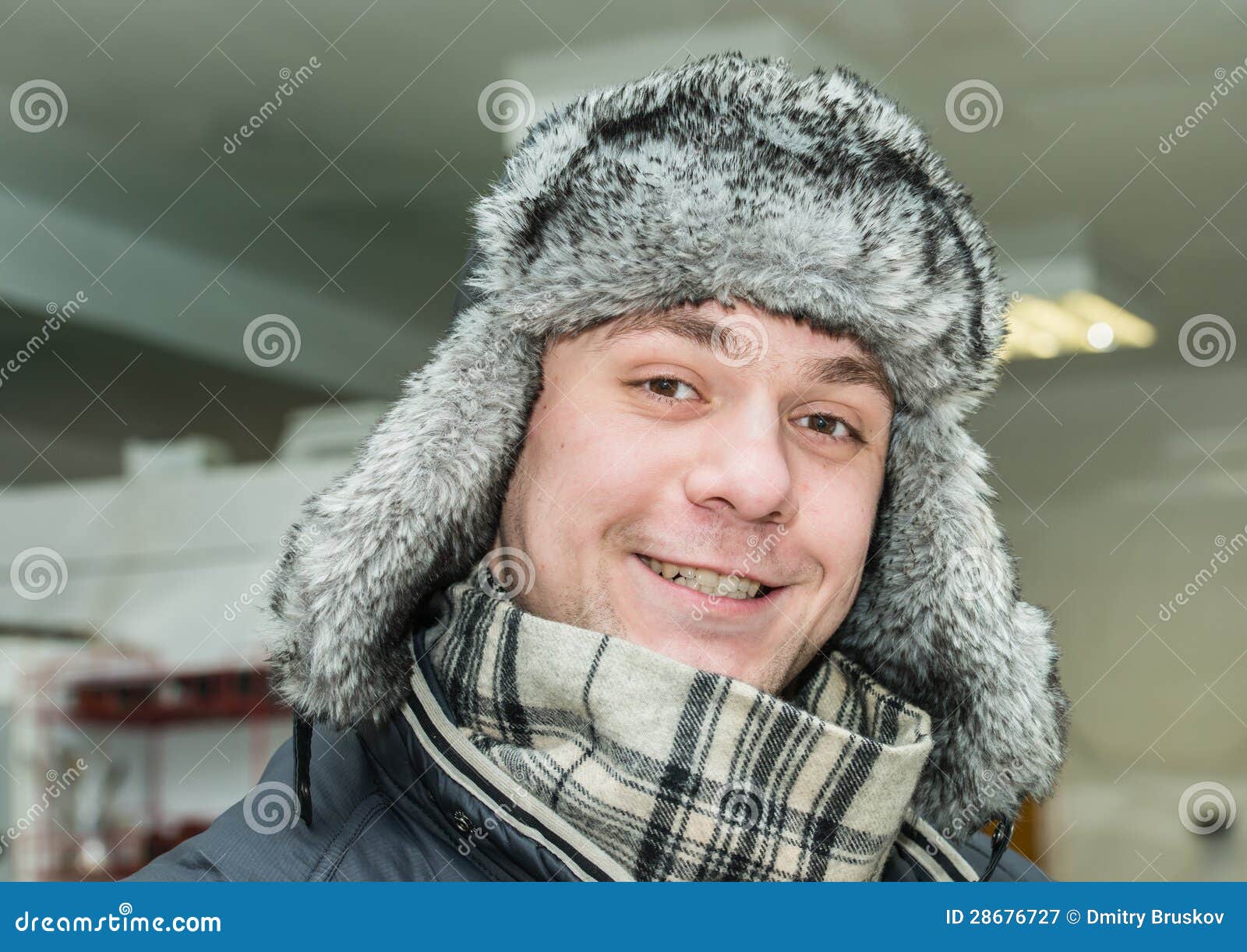Man in a cap with earflaps stock image. Image of casual - 28676727