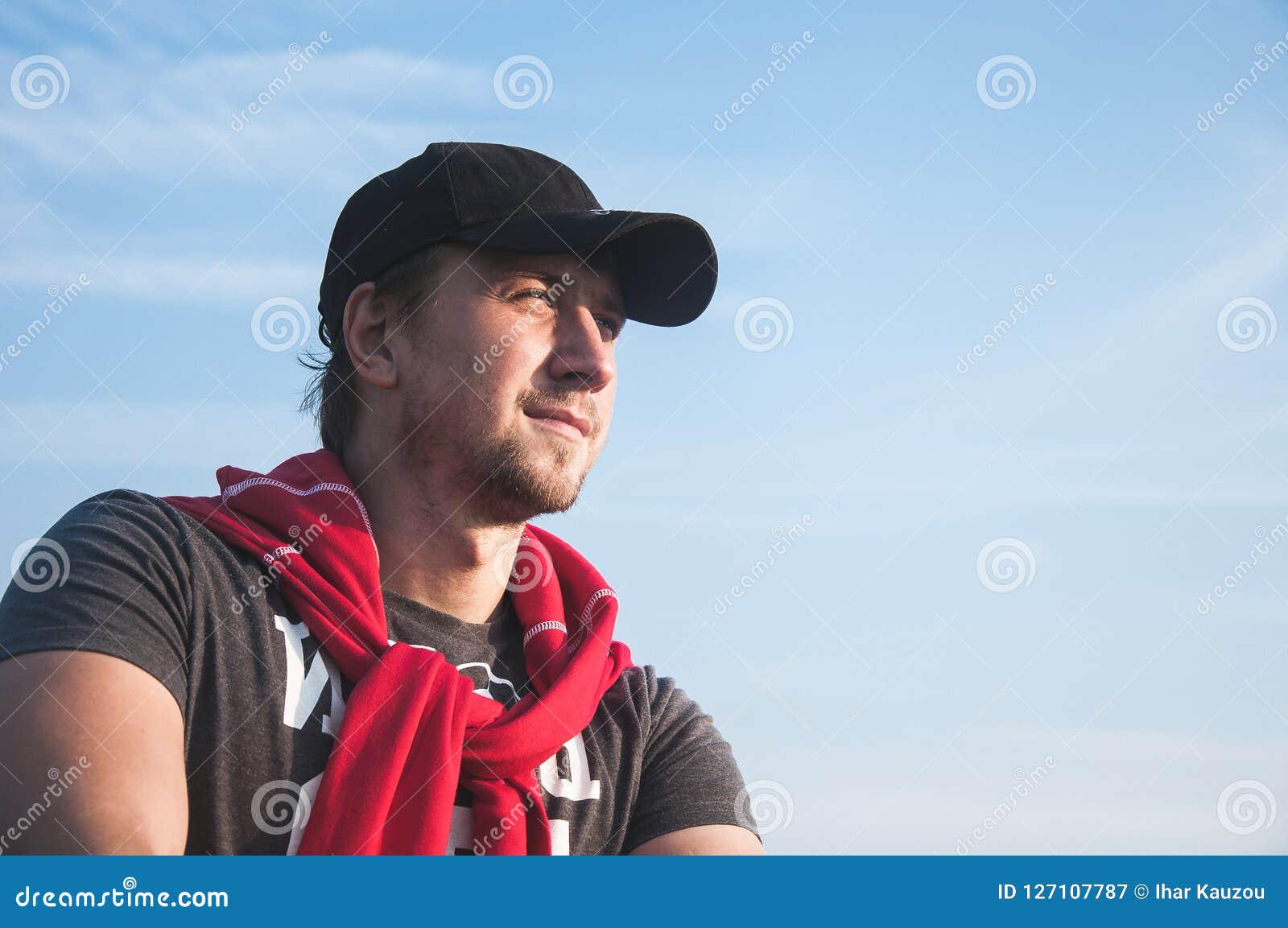 Man in the Cap Looking Forward Stock Image - Image of student ...