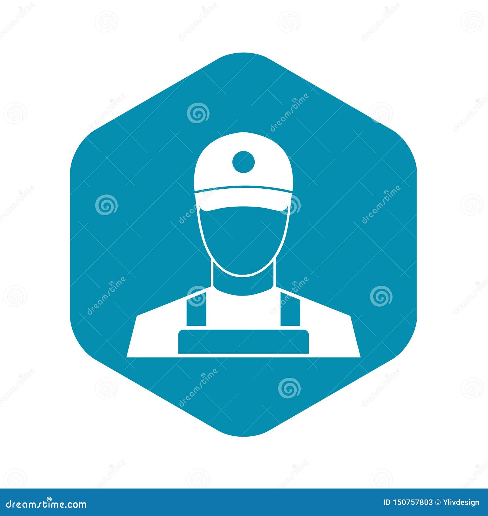 A Man in a Cap and Uniform Icon, Simple Style Stock Vector ...
