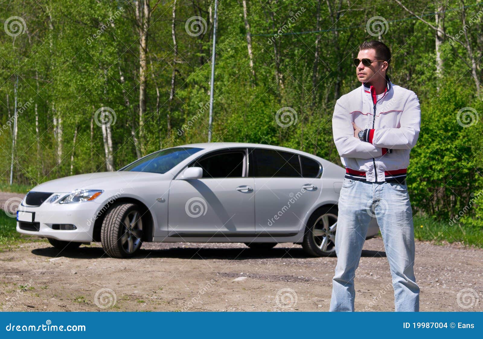 Man and car stock photo. Image of single, casual, jeans - 19987004