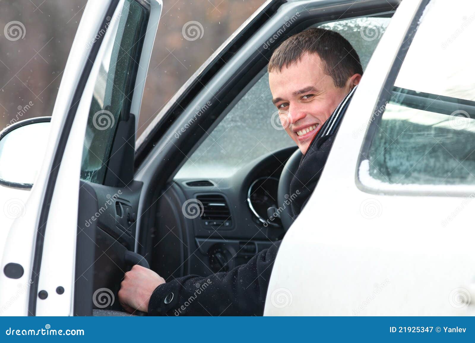 Man in car stock image. Image of caucasian, smiling, driver - 21925347