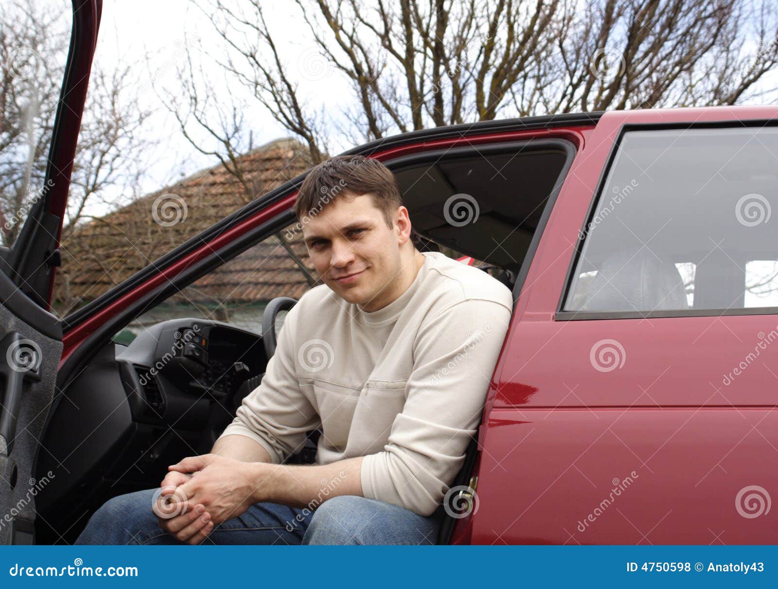 Man and car stock photo. Image of happy, opening, auto - 4750598