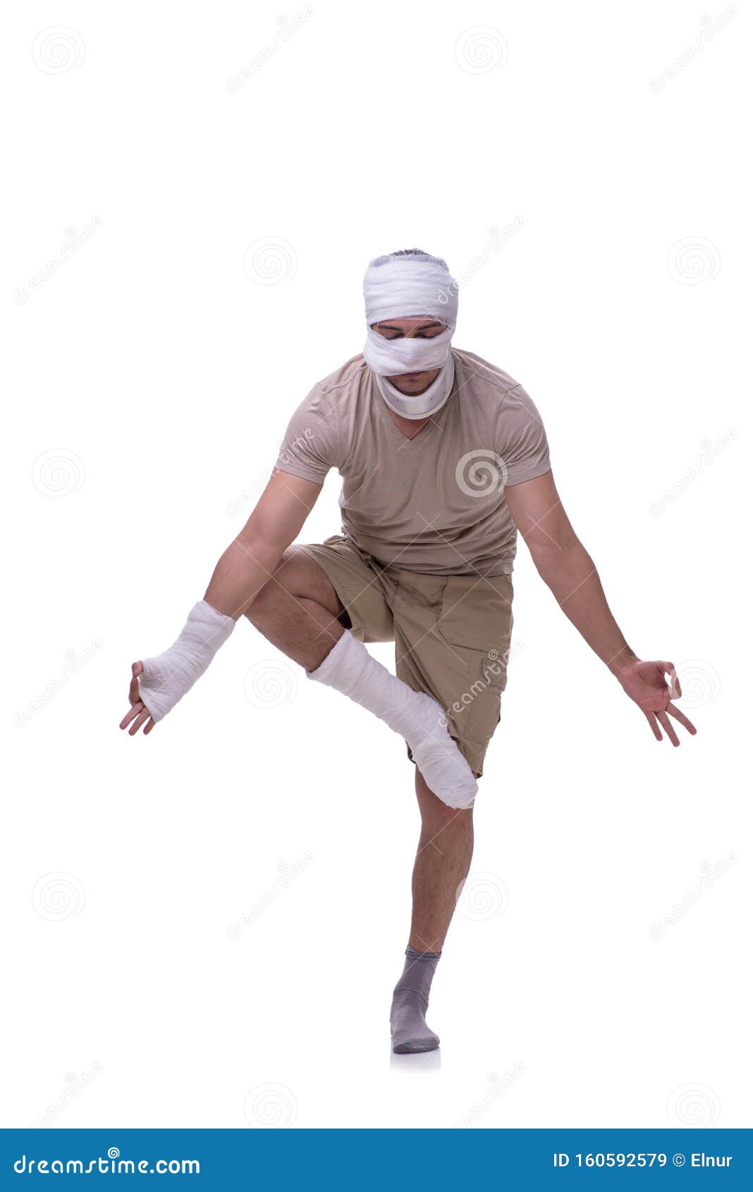 Man after Car Accident Isolated on White Stock Image - Image of broken ...