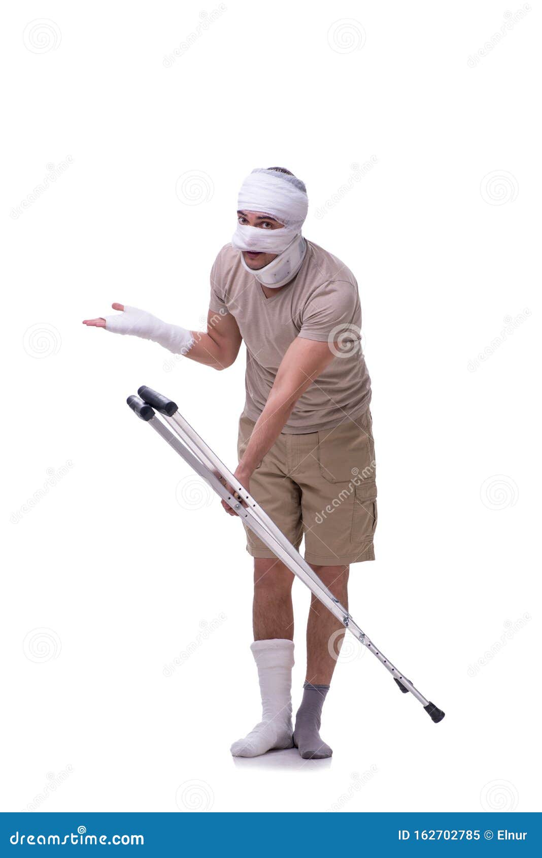 Man after Car Accident Isolated on White Stock Image - Image of ...