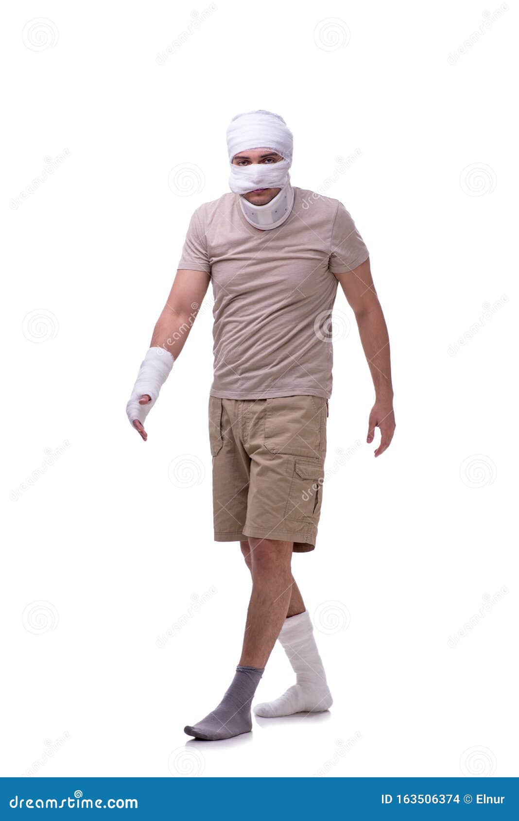 Man after Car Accident Isolated on White Stock Photo - Image of pain ...