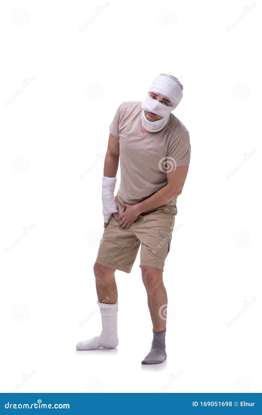 Man after Car Accident Isolated on White Stock Photo - Image of ...