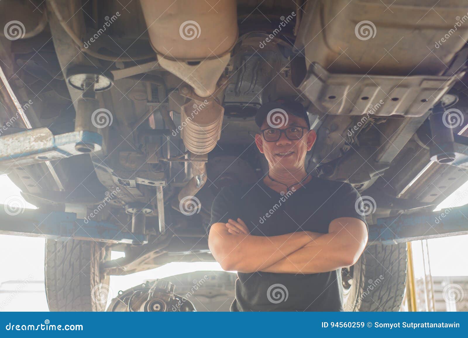 Macanic Man at Car Fixed Service Stock Image - Image of engineer, smile ...