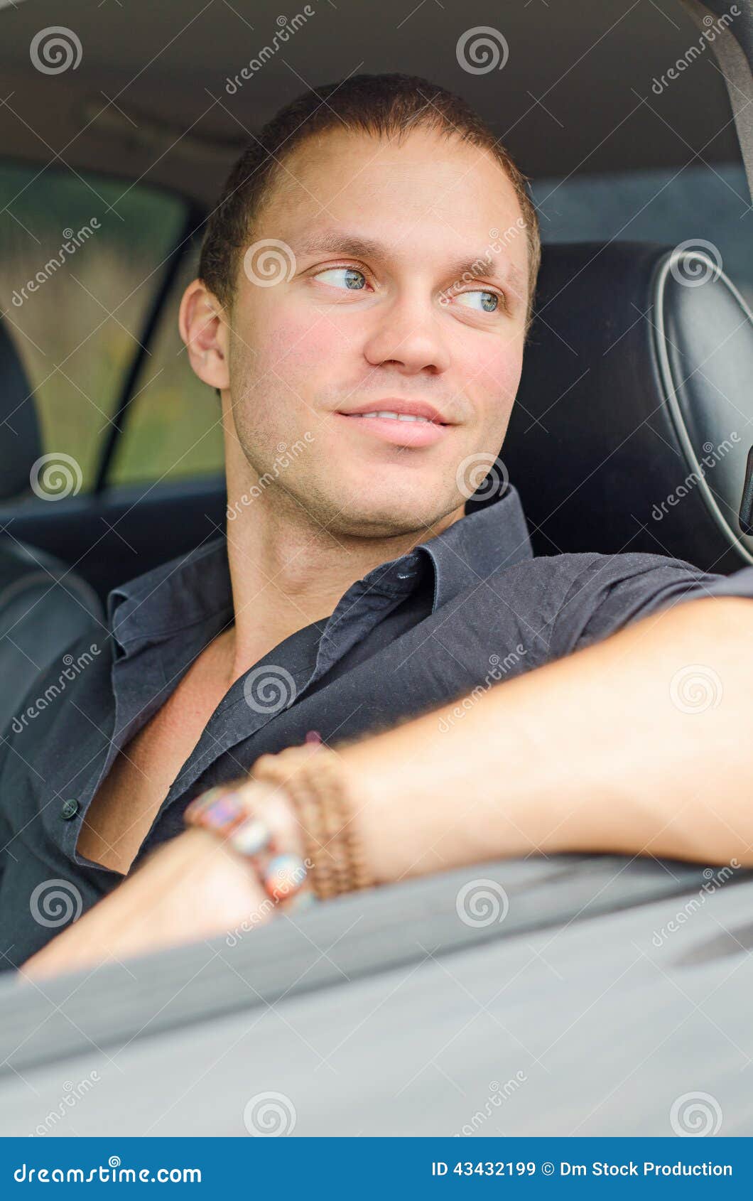 Man in the car. stock image. Image of drive, person, positive - 43432199