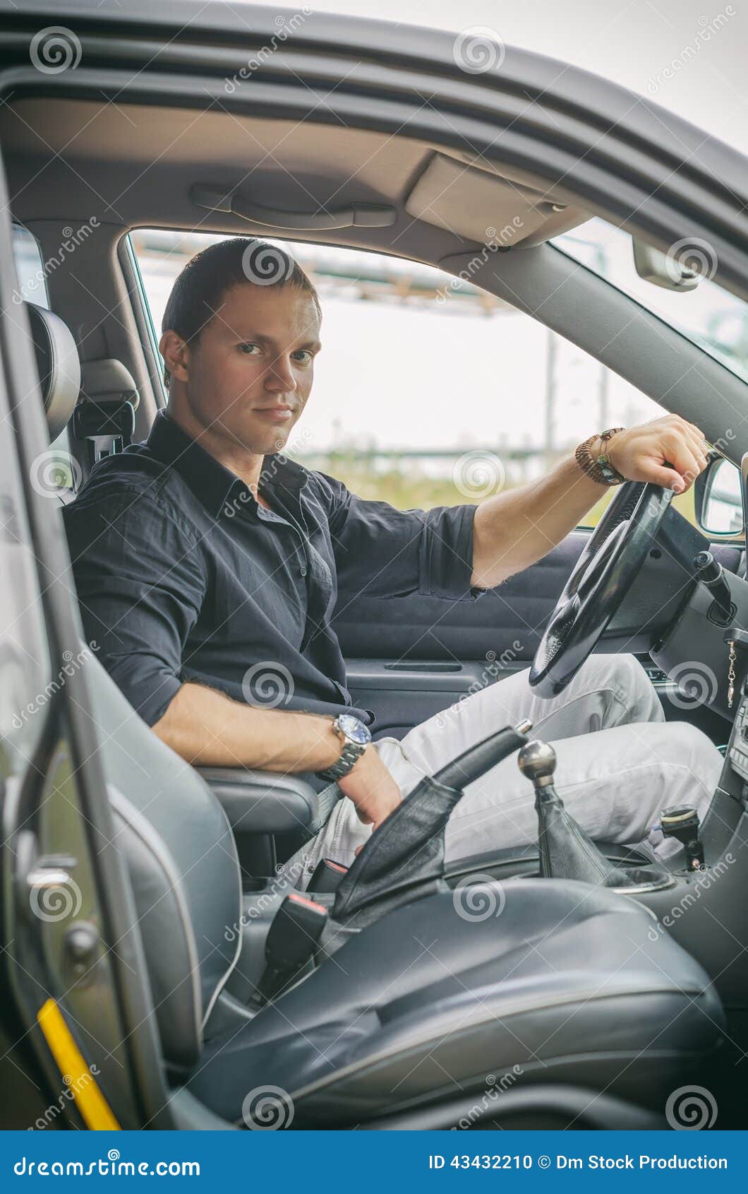 Man in the car. stock photo. Image of drive, maintenance - 43432210