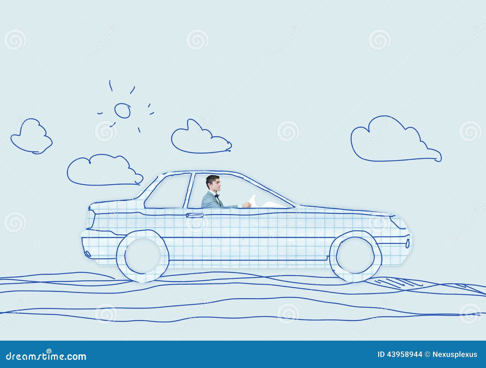 Man in car stock illustration. Illustration of driver - 43958944
