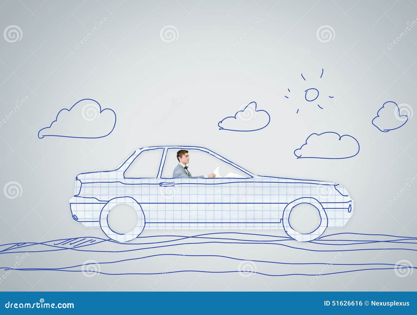 Man in car stock illustration. Illustration of sheet - 51626616