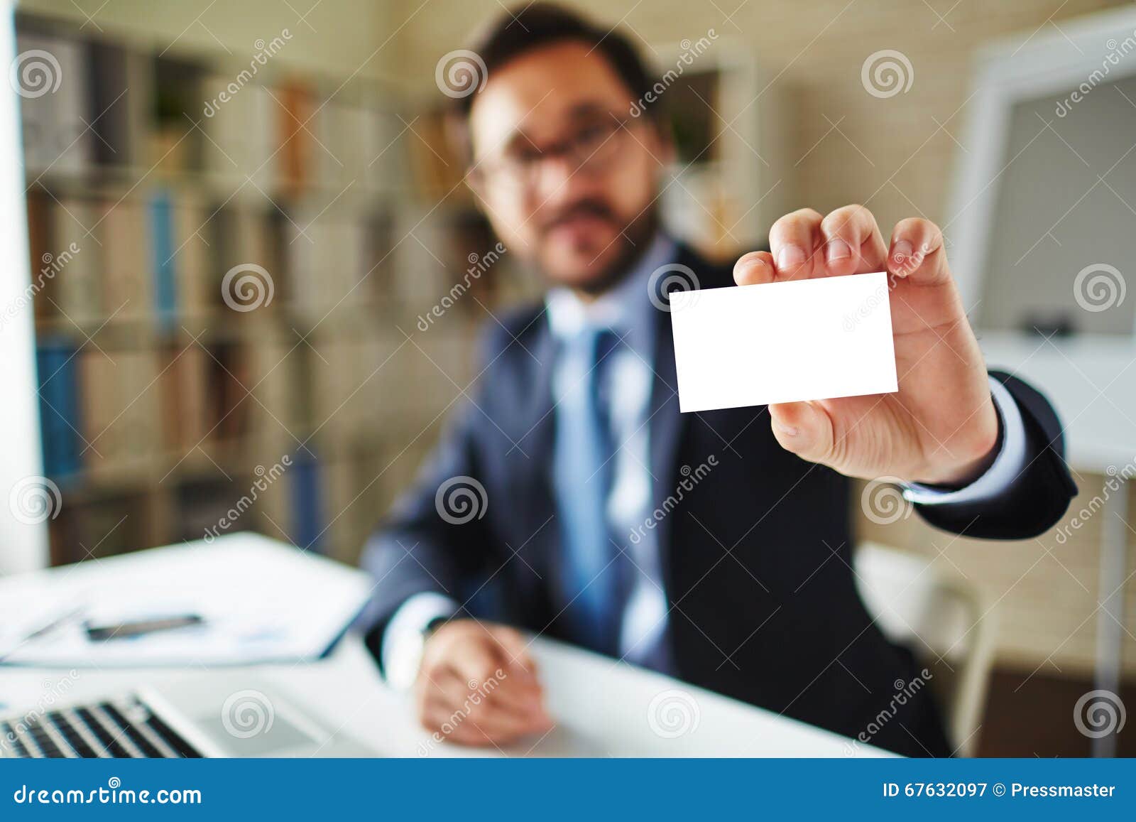 Man with card stock image. Image of manager, card, office - 67632097