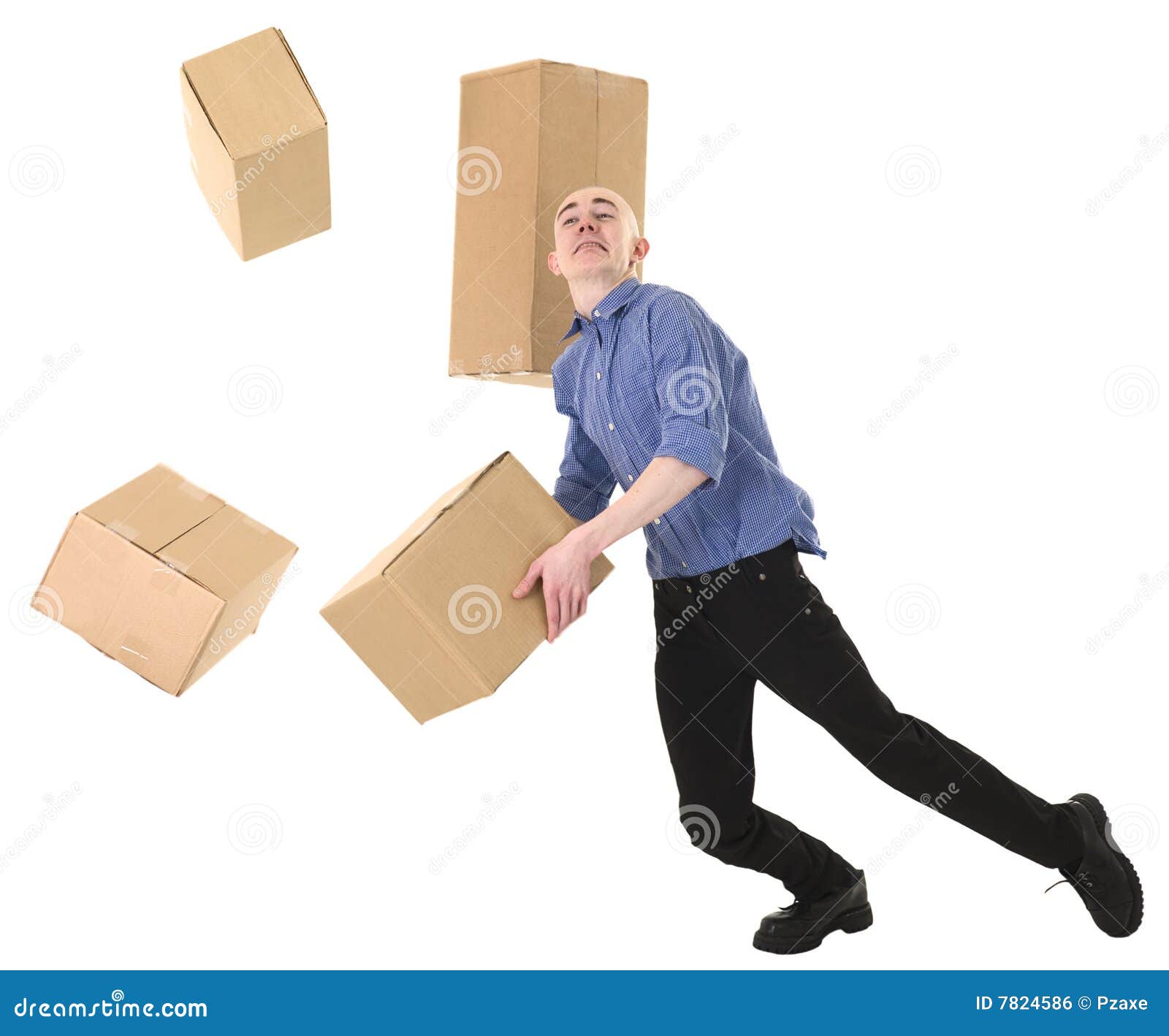Man and cardboard stock photo. Image of tape, person, deliver - 7824586